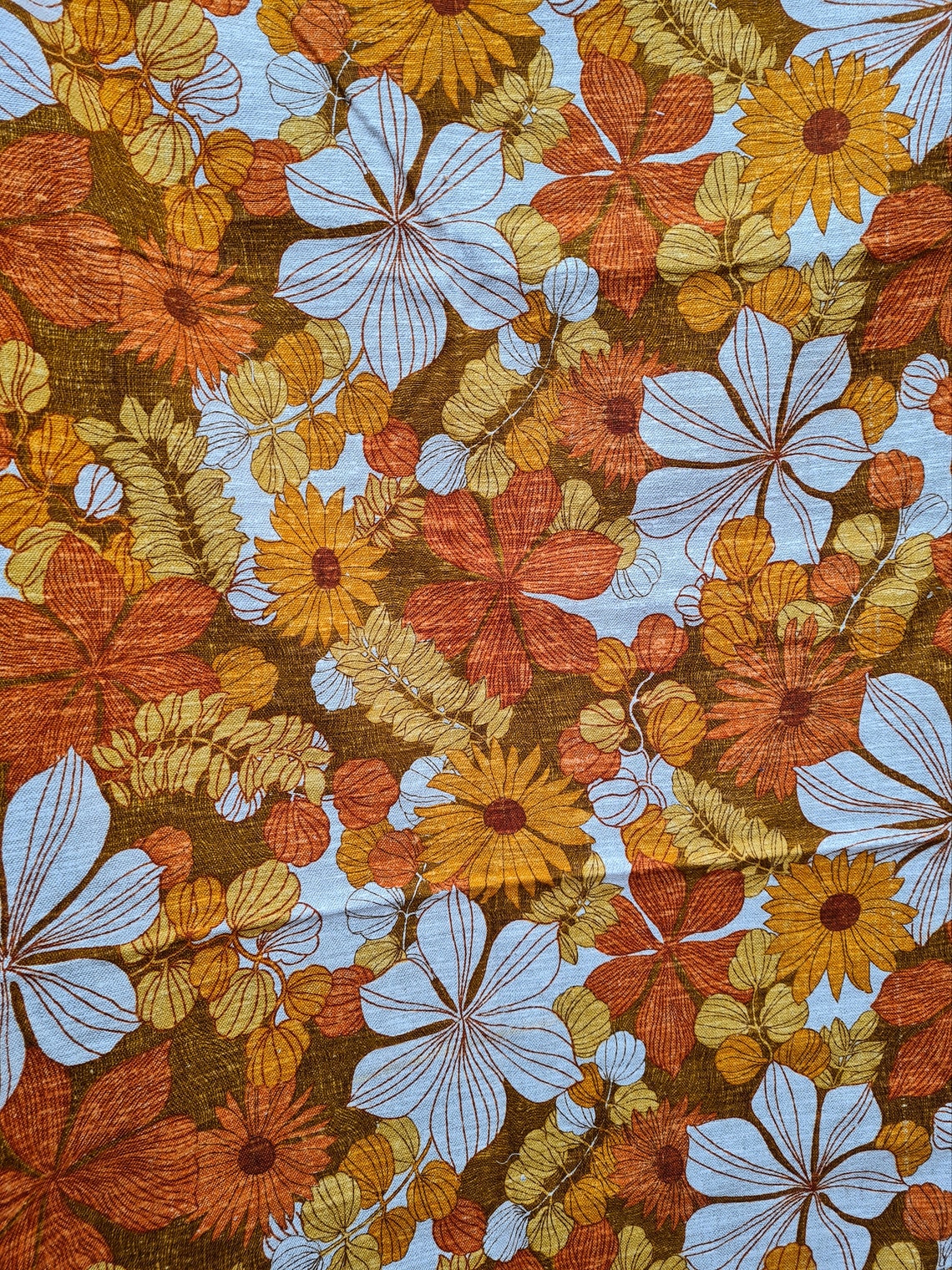 Vintage Raw Linen, Linen Flower Fabric, - Etsy