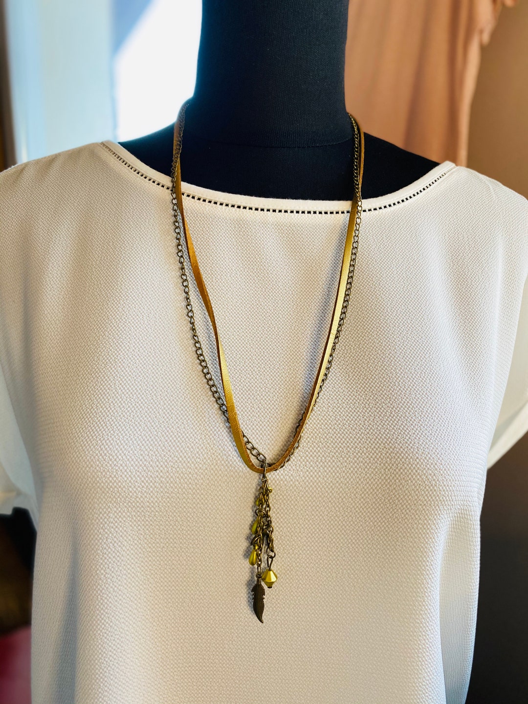 Fancy Jump Necklace in Gold and Bronze Colors - Etsy