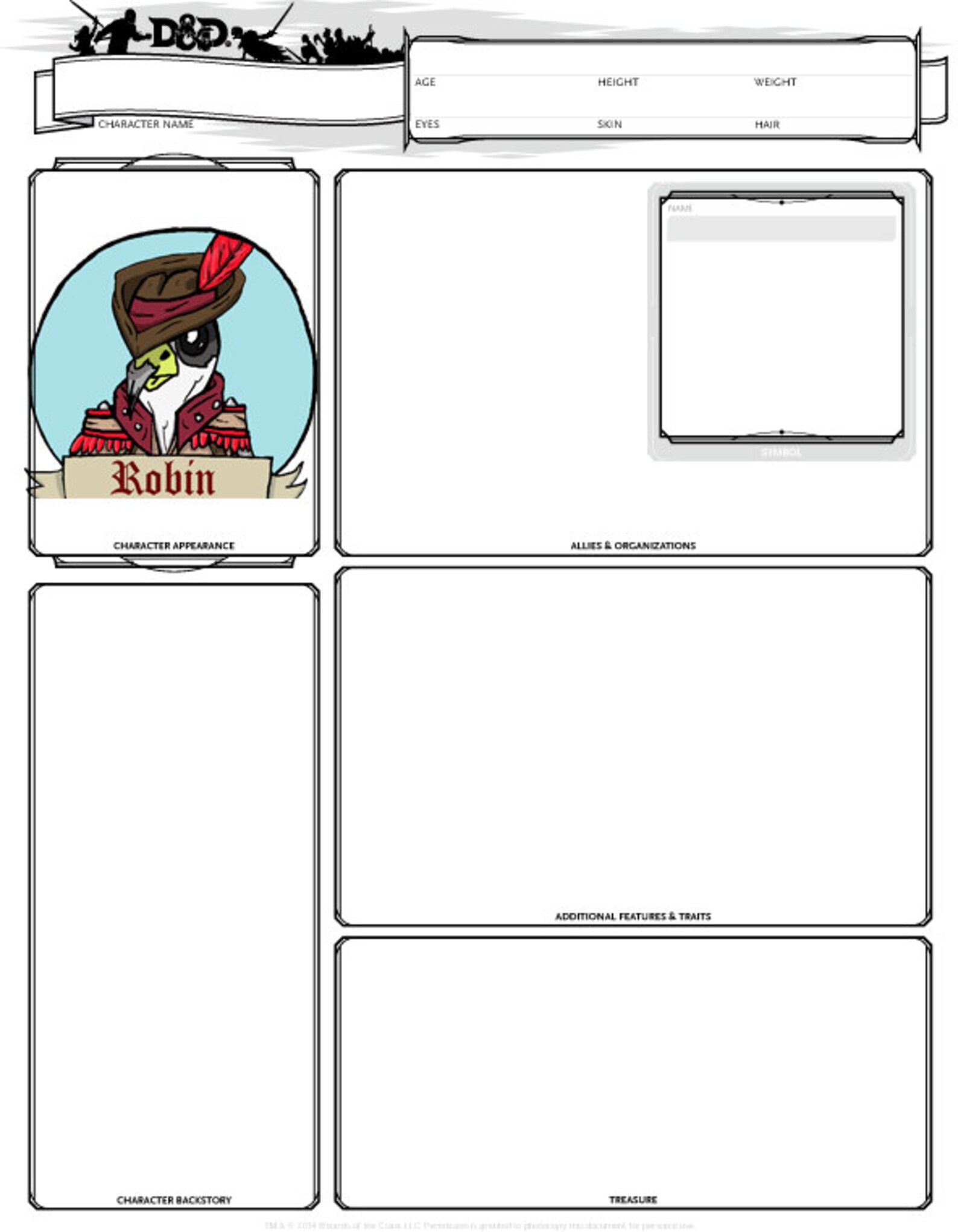 Character Sheet Portrait Full Color | Etsy