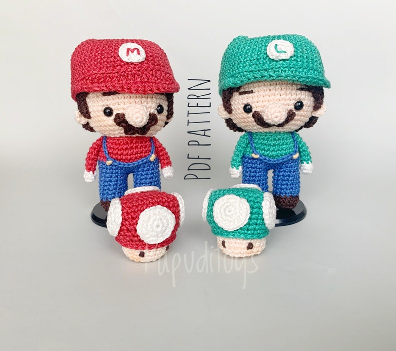 Pdf Pattern Mario Bros/mario and Luigi Characters Crochet Pdf Pattern ...