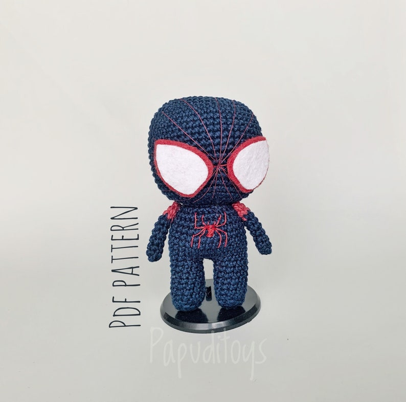Crochet Spiderboy Amigurumi Pattern: Black Spiderman Miles (PDF Pattern ...