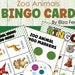 Zoo Animal Bingo Card Printable, Bingo Game, Games for Kids, Kids Party ...