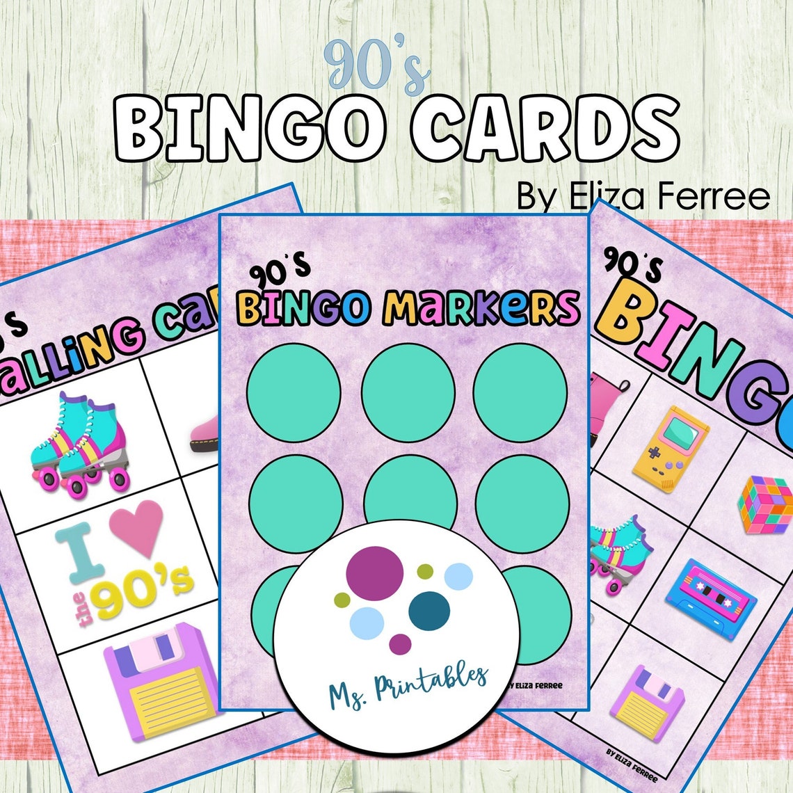 90's Bingo Cards, 90's Games, 90's Birthday Party, 90's Bingo Printable ...