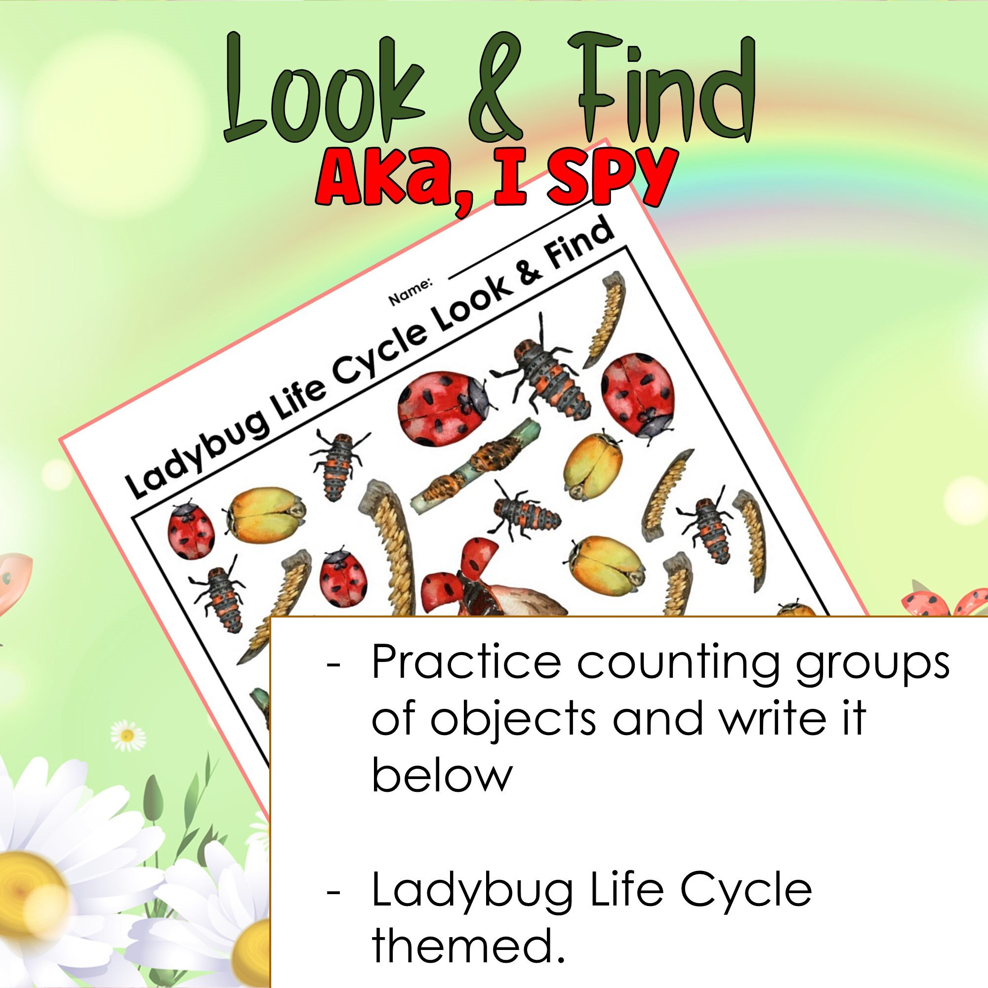Ladybug Look and Find Printable, Ladybug Games, Printable Games ...