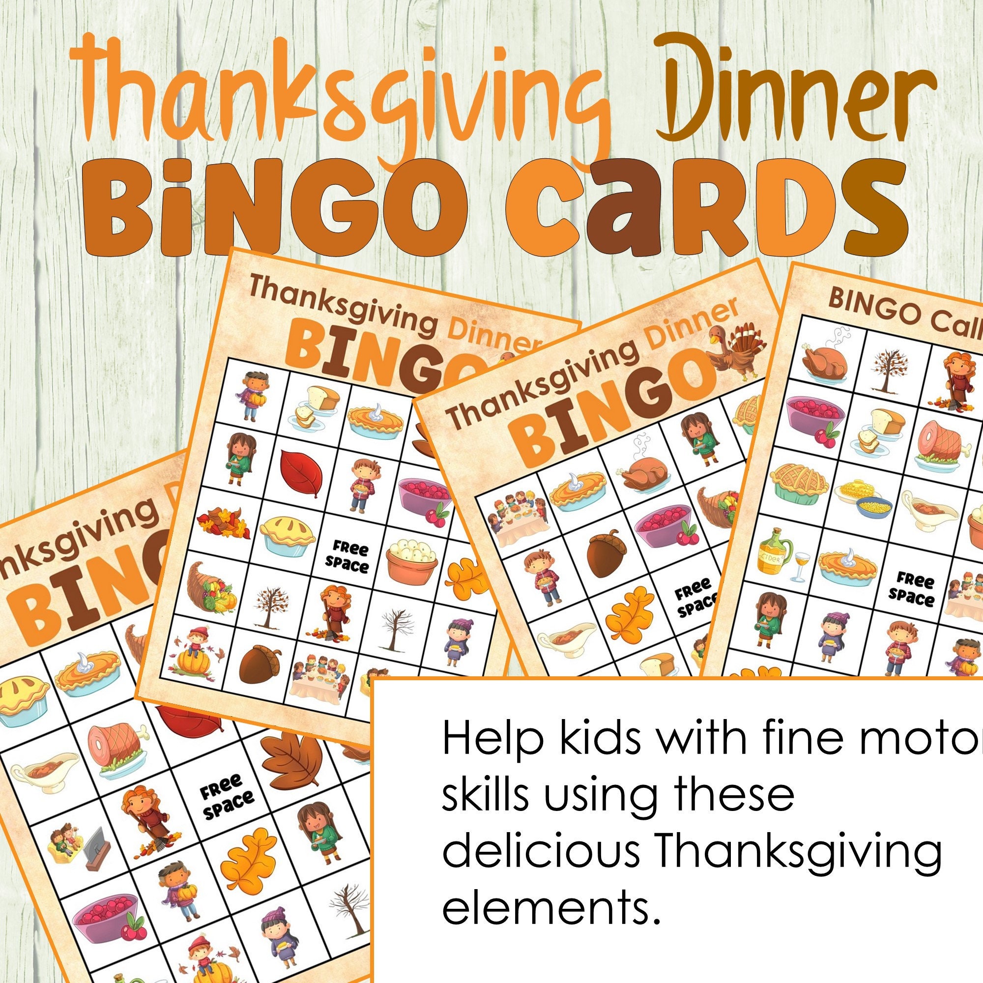 Thanksgiving Bingo Card Printable, Printable Game, for School, for Kids ...