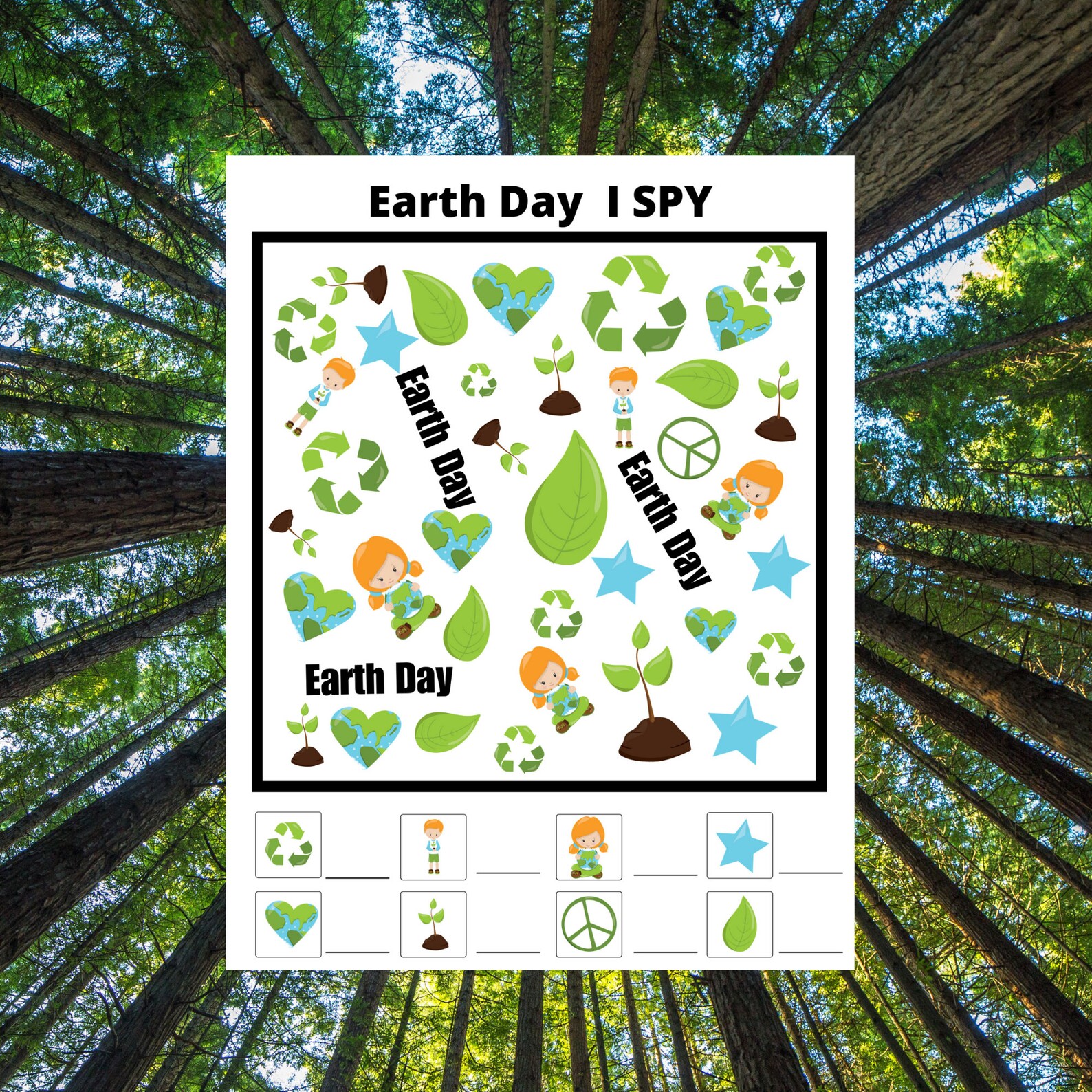 Earth Day I Spy Game Earth Day Printable Earth Day Activity - Etsy