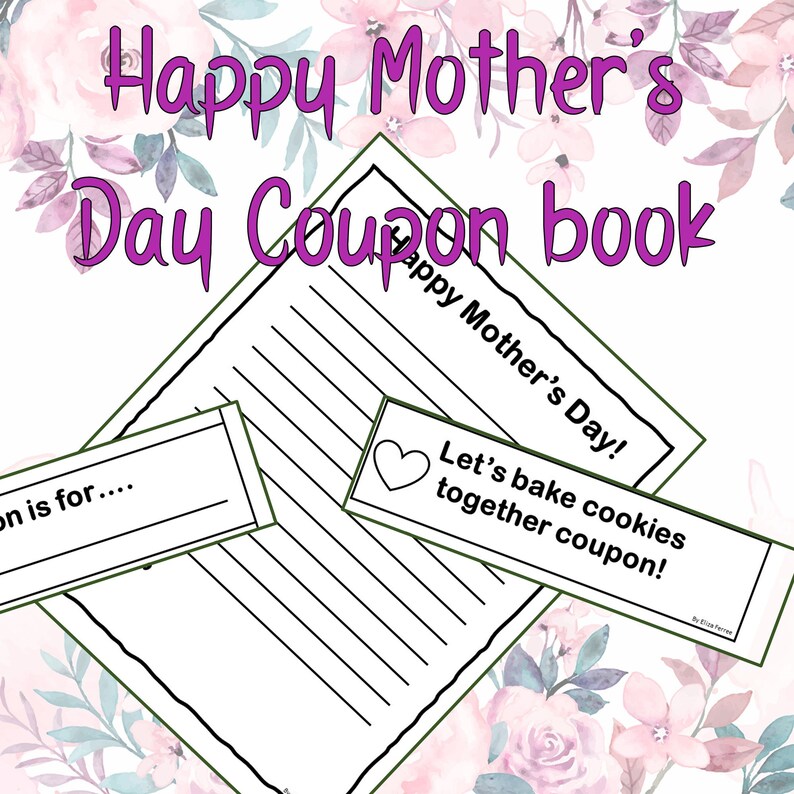Mother's Day Coupon Book, Printable Coupon Book, Mother's Day ...