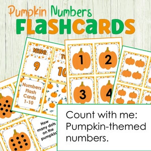 Number Flashcards Printable. Printable Pumpkin-themed Flashcards ...
