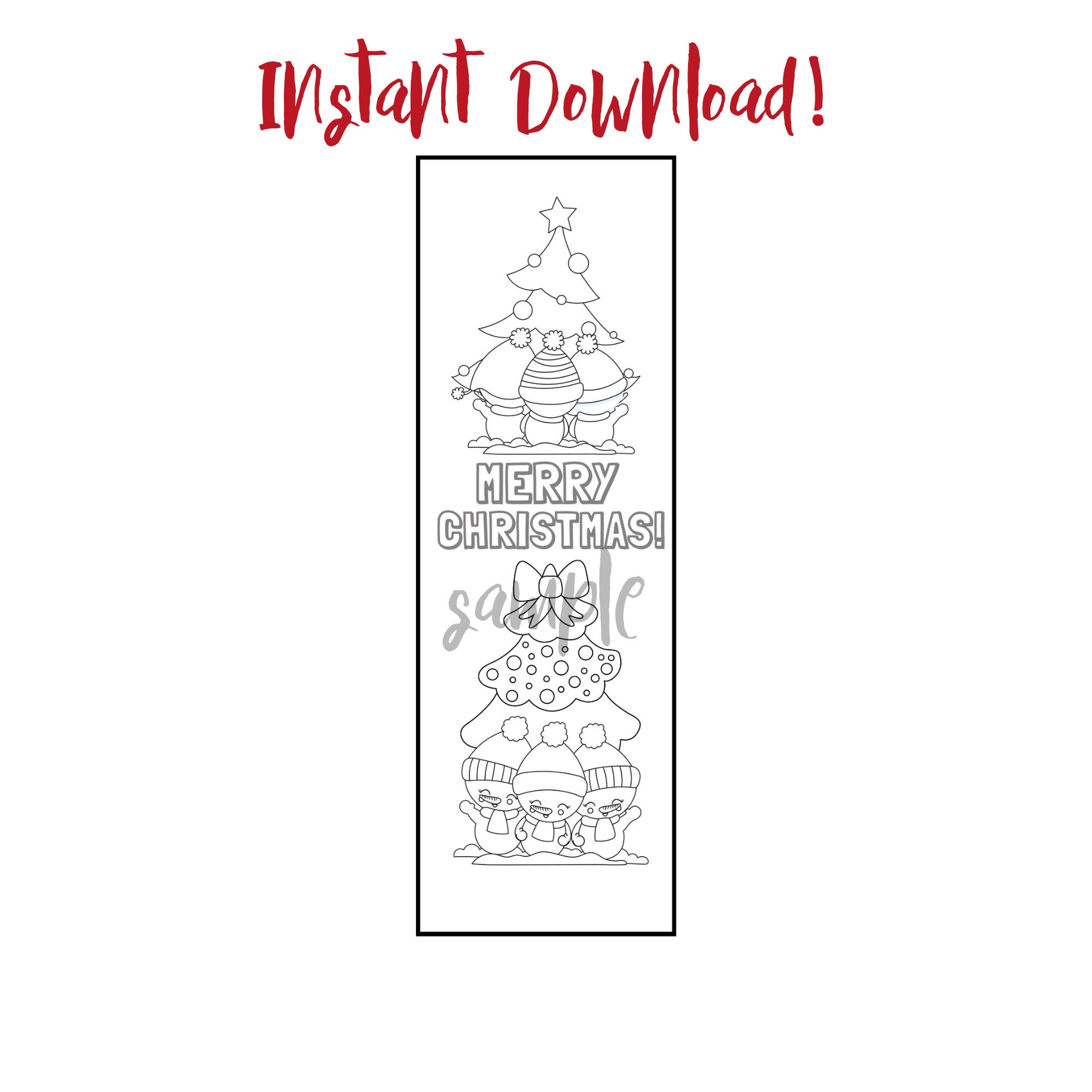 Christmas Coloring Bookmarks, , Holiday Coloring Pages, Christmas Party ...