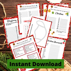 Virtual Christmas Party Pack Printables, Virtual Christmas Games ...