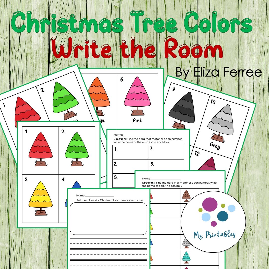 Christmas Tree Colors Write the Room, Scavenger Hunt, Fun Treasure Hunt ...