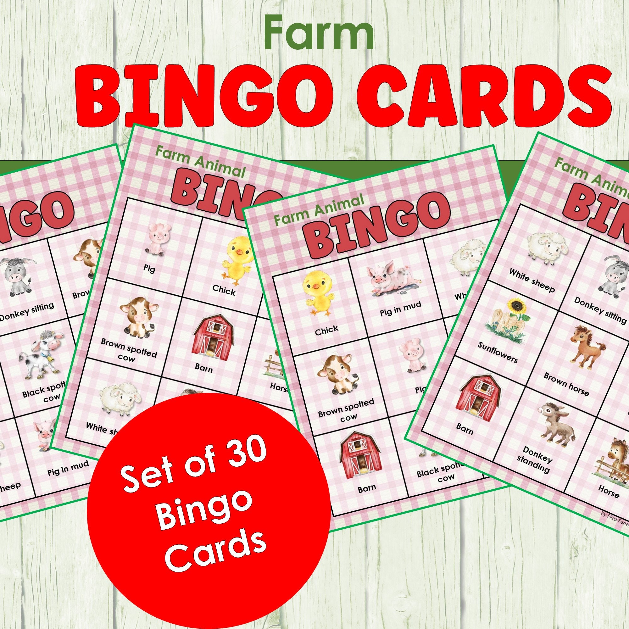 Farm Bingo Card Printable, Farm Activities for Kids, for Kids, for ...