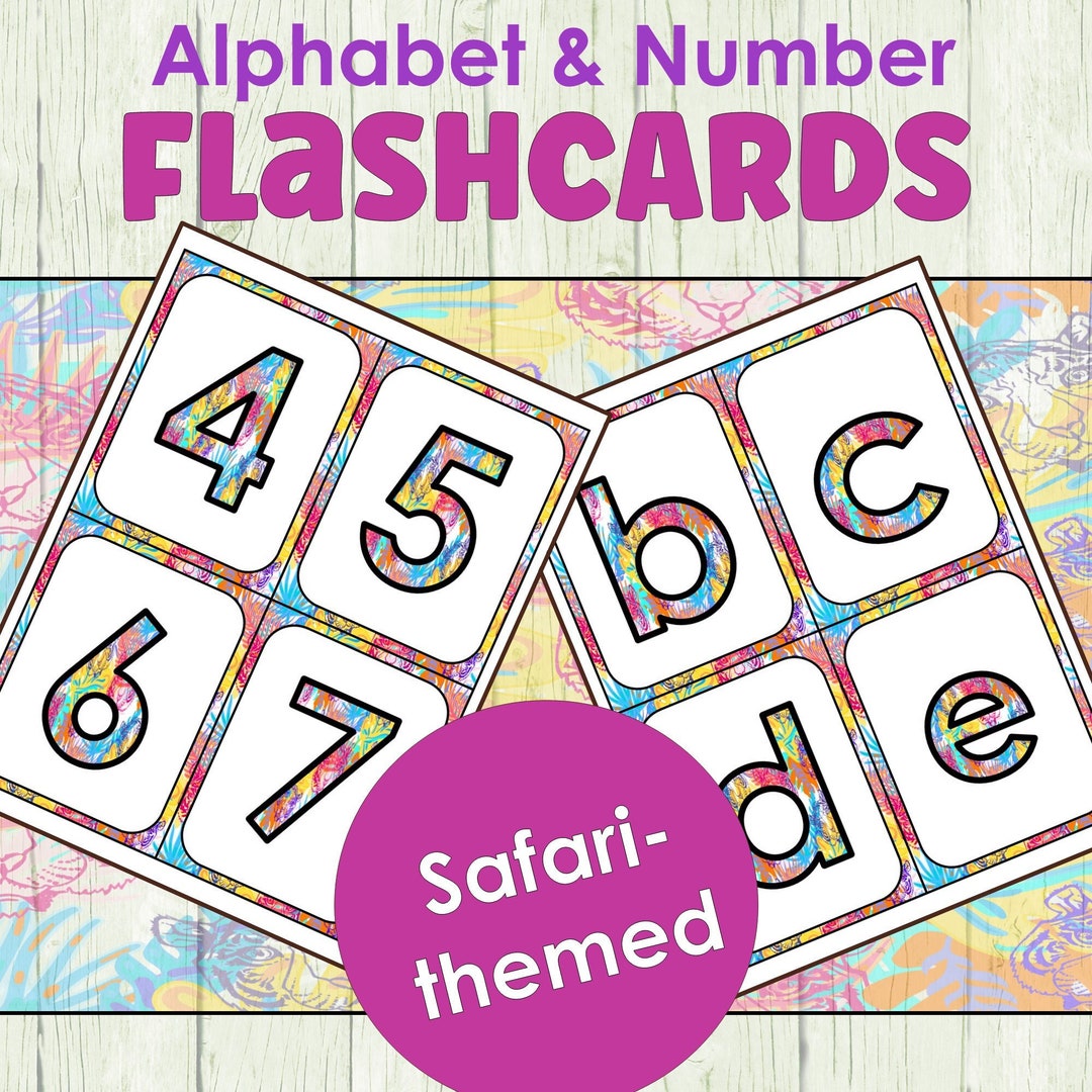 Safari Flashcards Alphabet Flashcards Numbers 0-20 10 - Etsy