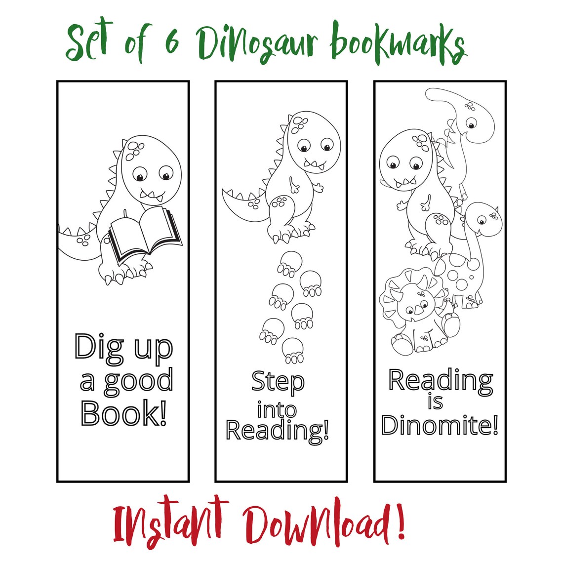 Buy Dinosaur Color Your Own Bookmarks Dinosaur Coloring Online in India ...