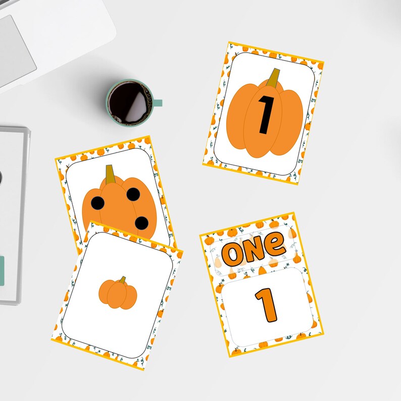 Number Flashcards Printable. Printable Pumpkin-themed - Etsy
