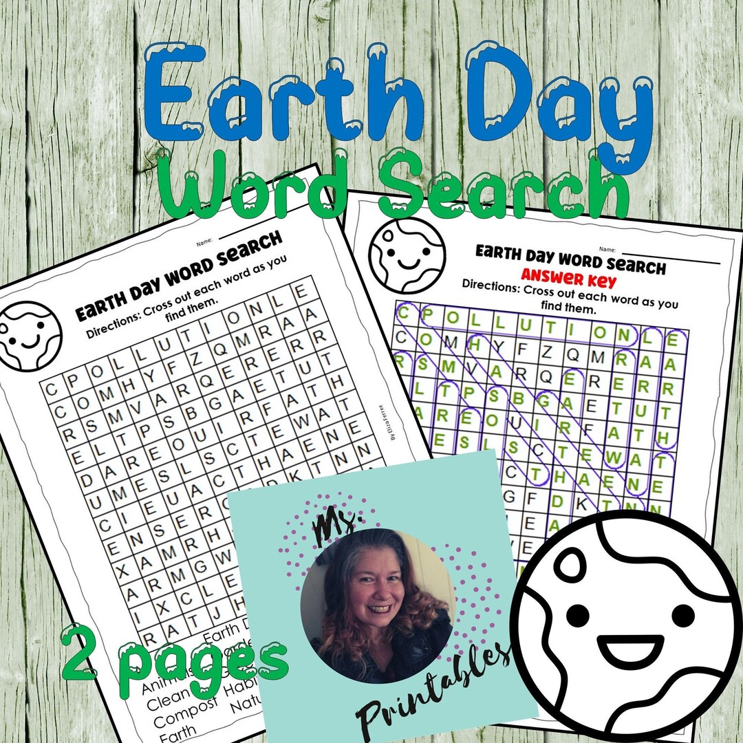 Earth Day Word Search, Earth Day Printable, Earth Day Activity, Earth ...