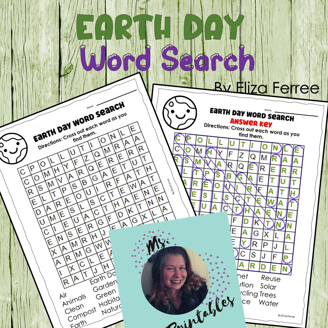 Earth Day Word Search, Earth Day Printable, Earth Day Activity, Earth ...