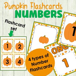 Number Flashcards Printable. Printable Pumpkin-themed Flashcards ...