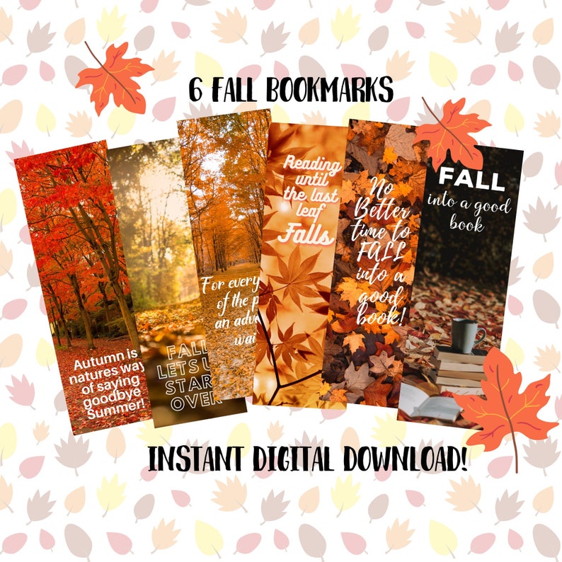 Fall Bookmarks, Autumn Leaf Bookmarks, Leaf Bookmarks, Autumn Color ...