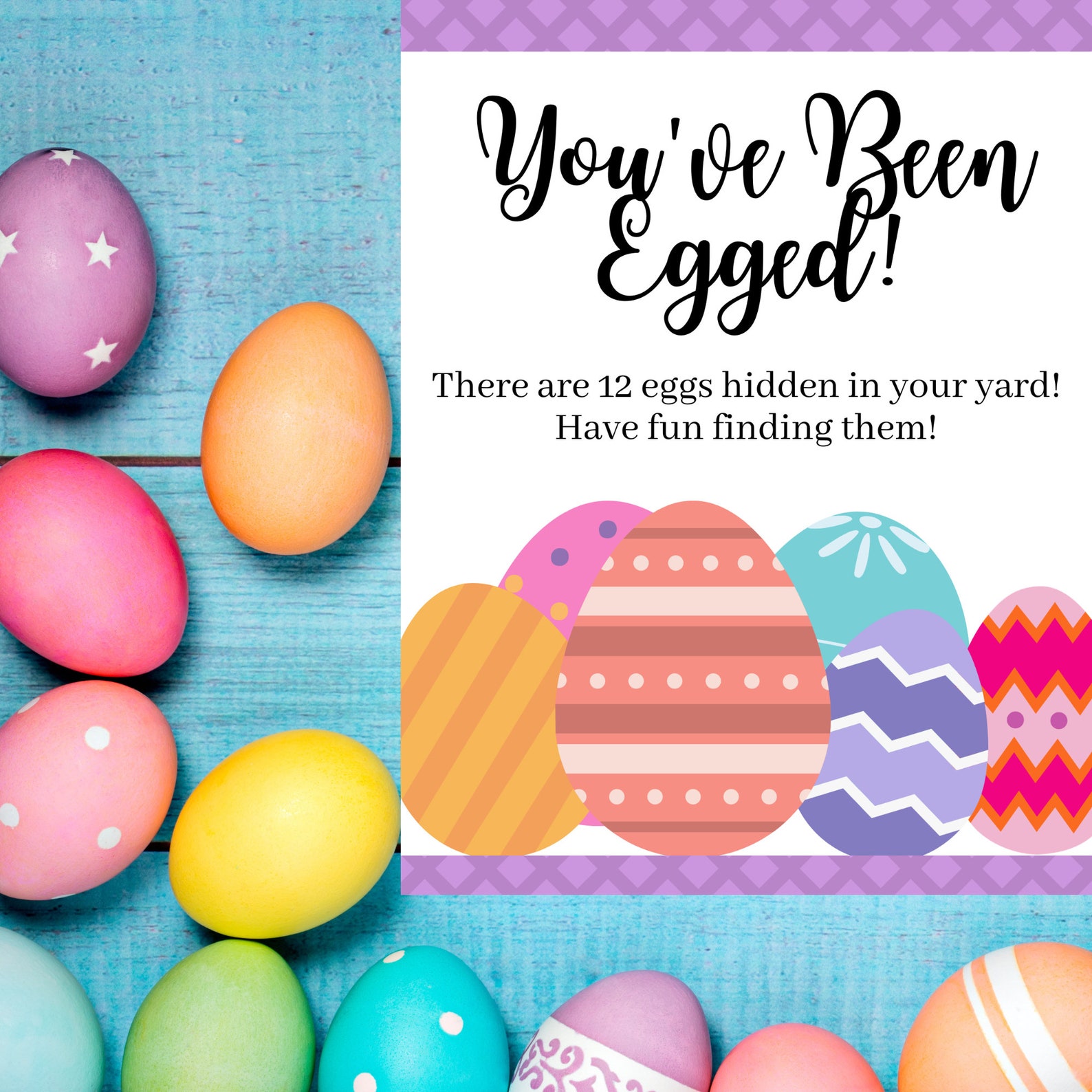 You've Been Egged Printable, Easter Activity, Easter Egg Hunt Your ...