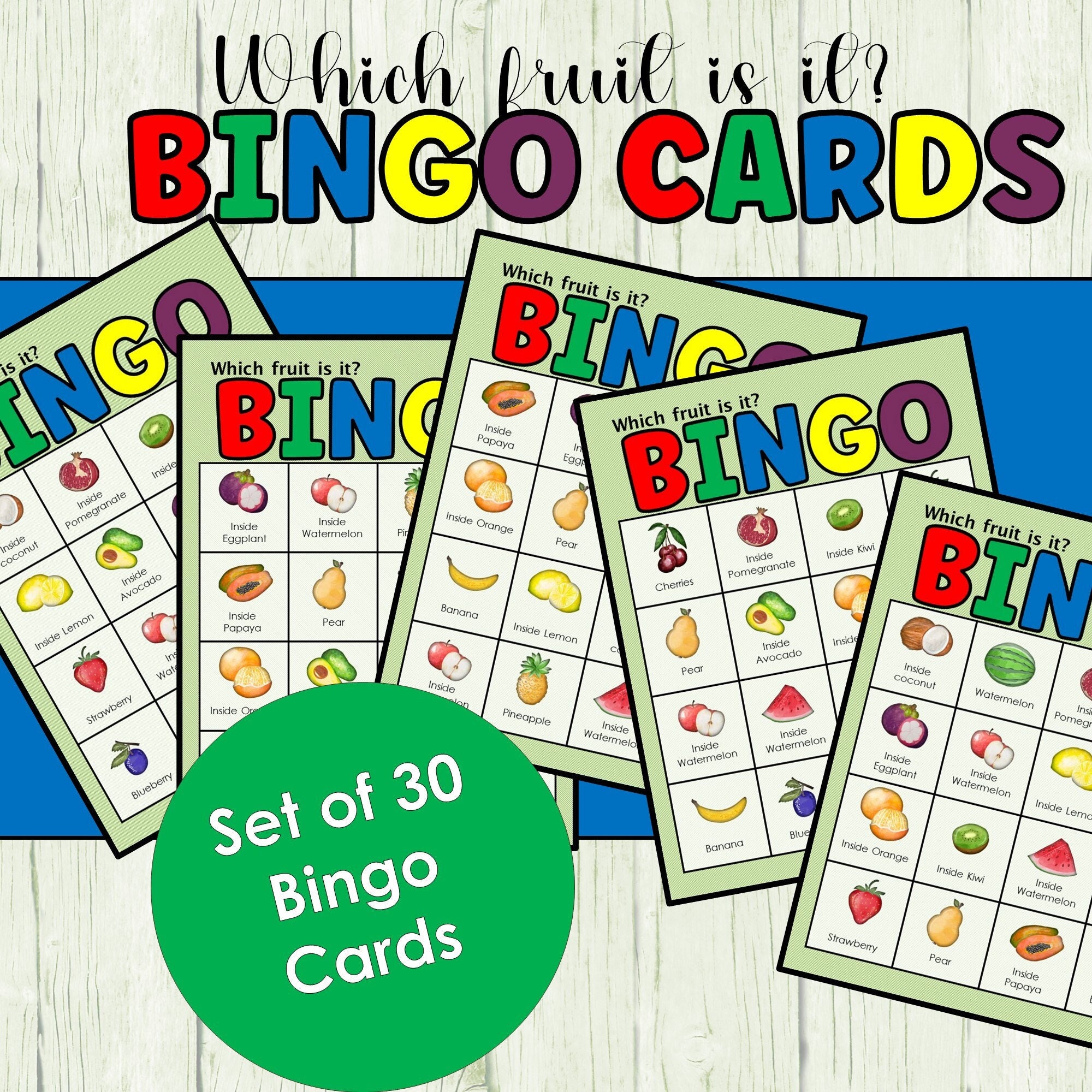 Fruit Bingo Game, Fruit Activity for Kids, Printable Bingo Game, Kids ...