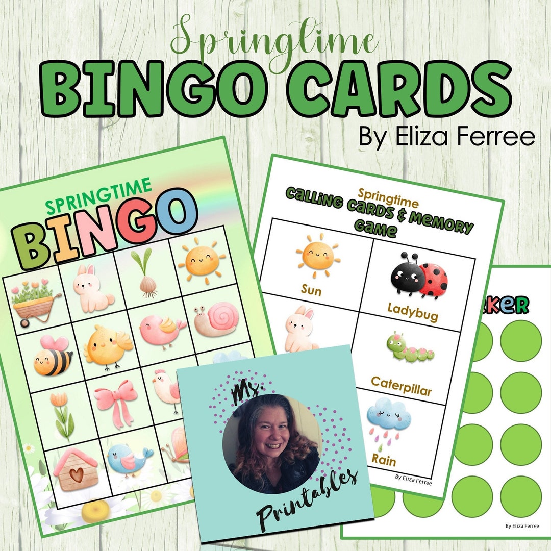 Spring Bingo Cards, Springtime Bingo Game, Printable Bingo, Kids Spring ...