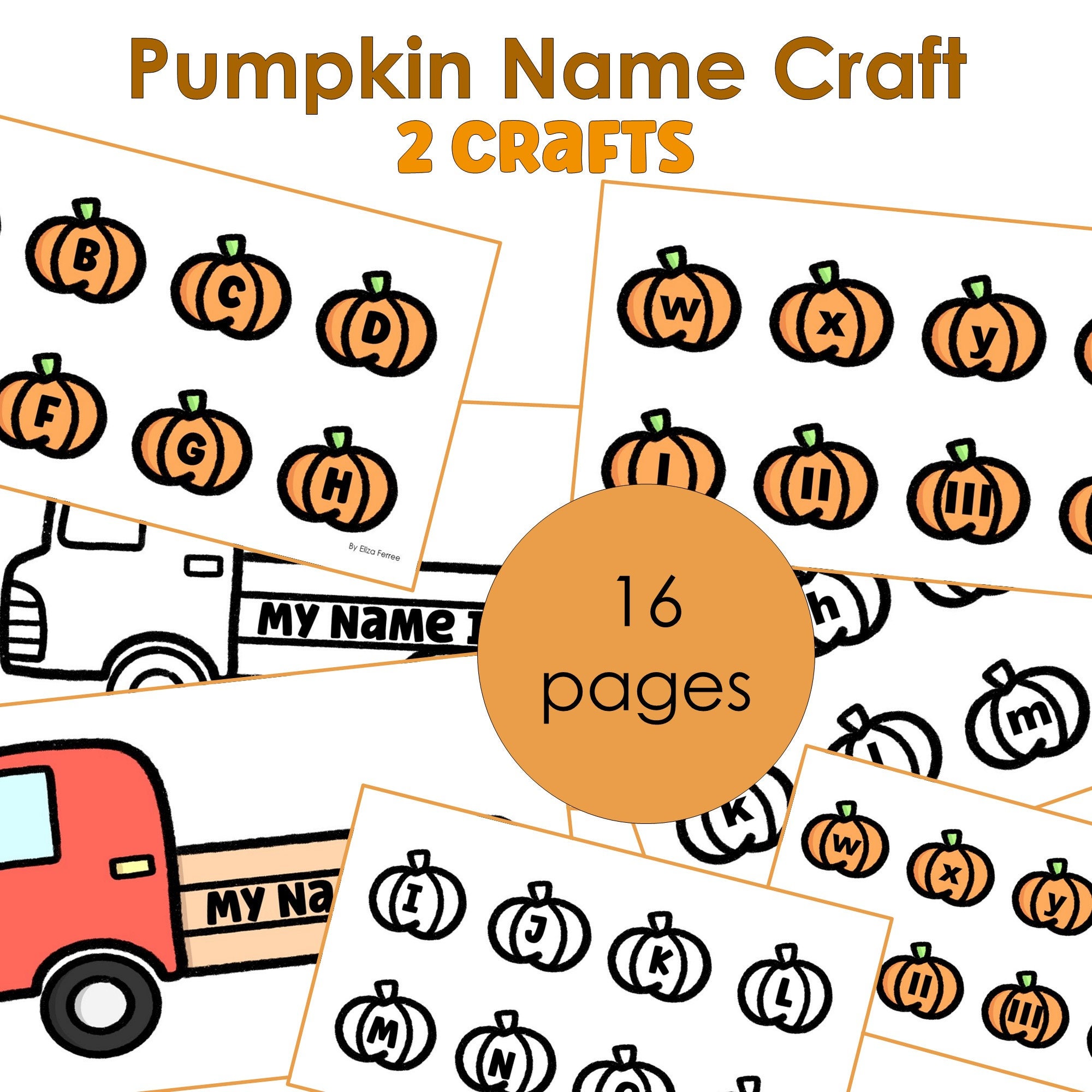 Pumpkin Name Craft 2 in 1 - Etsy