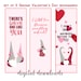 Gnome Valentine's Day Bookmark Printable Kids Printable - Etsy