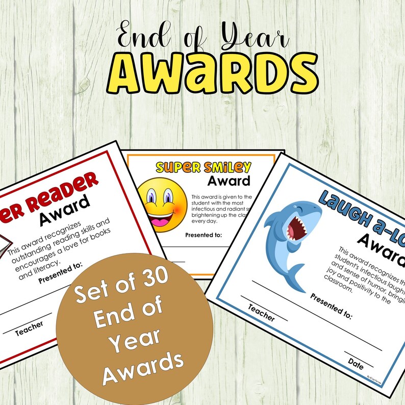 End of Year Awards Certificates for Kids Printable Awards - Etsy