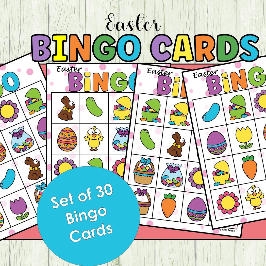 Easter Bingo, Easter Printable Bingo Cards, Easter Game for Kids ...