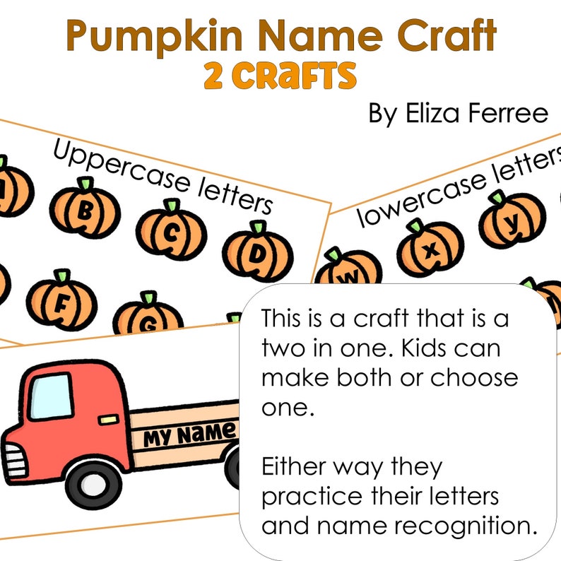 Pumpkin Name Craft 2 in 1 - Etsy