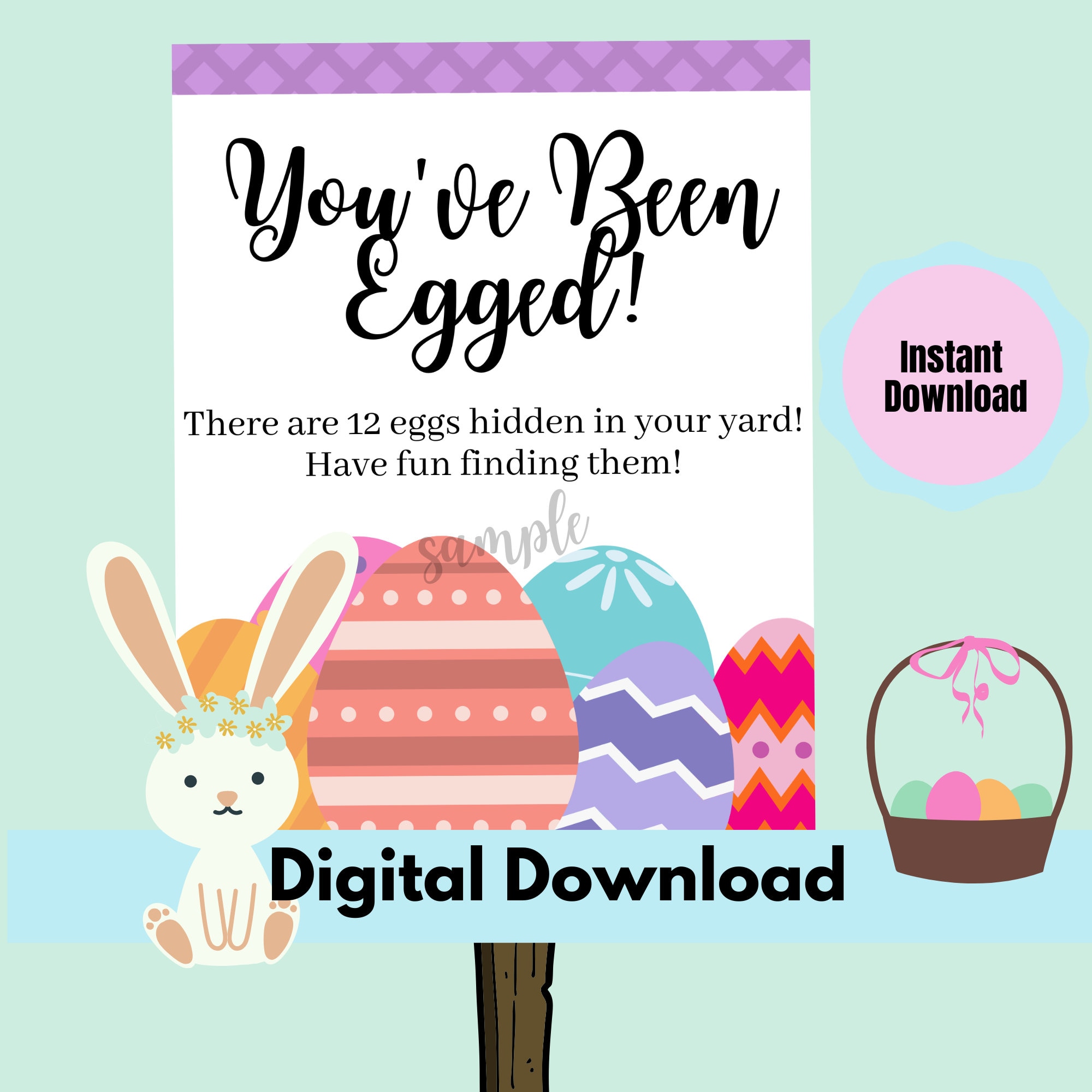 You've Been Egged Printable, Easter Activity, Easter Egg Hunt Your ...