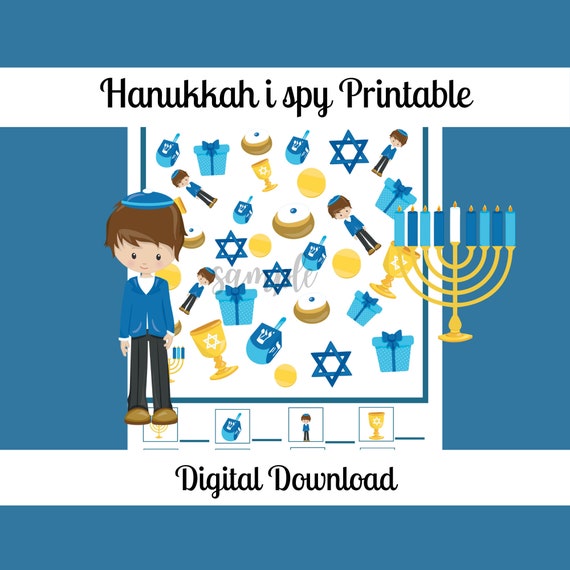 Hanukkah I Spy Printable Game Printable Hanukkah Kid Activity - Etsy ...