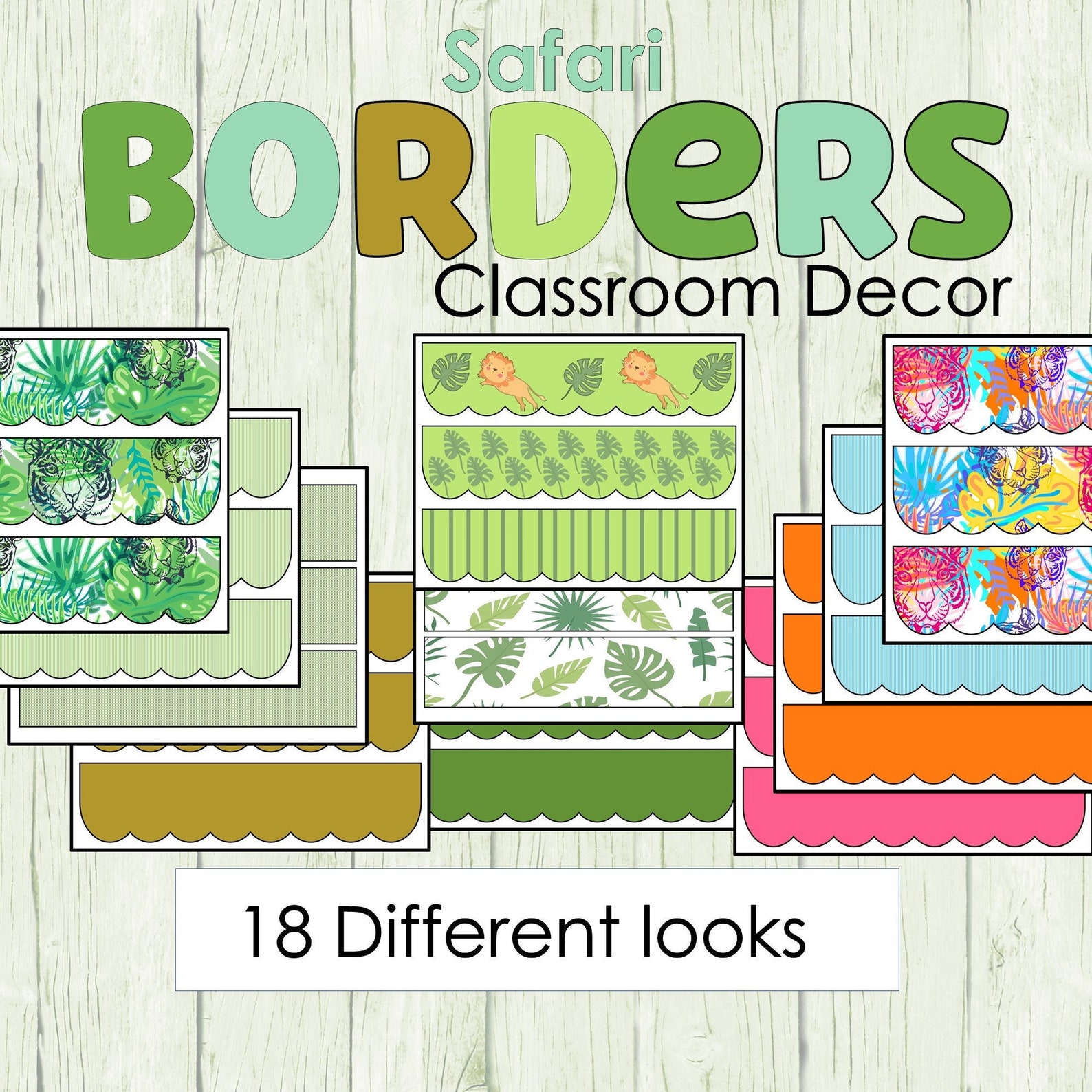 Safari Bulletin Board Borders Jungle Borders jungle Classroom Decor ...