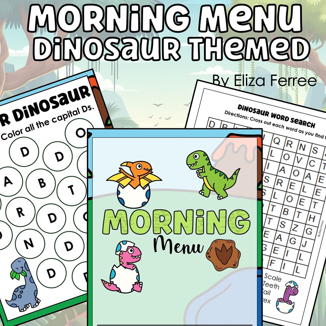 Preschool Morning Menu / Dinosaur-themed / Toddler / Preschool ...