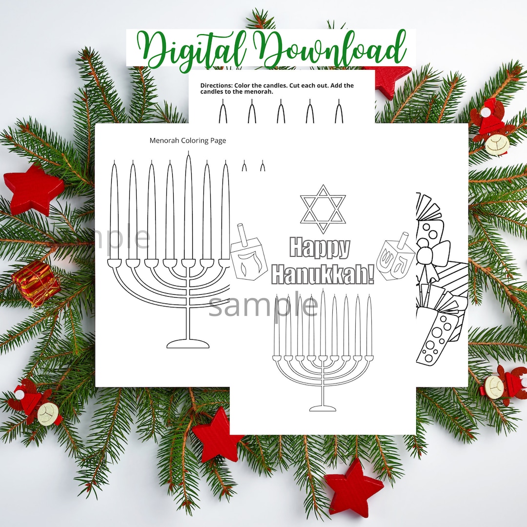 Coloriages de Hanoukka, coloriage de menorah, créez votre propre ...
