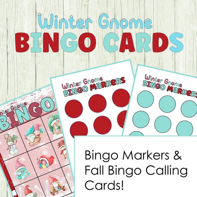 Winter Gnome Bingo Printable. Bingo Game for Kids, Christmas Bingo ...