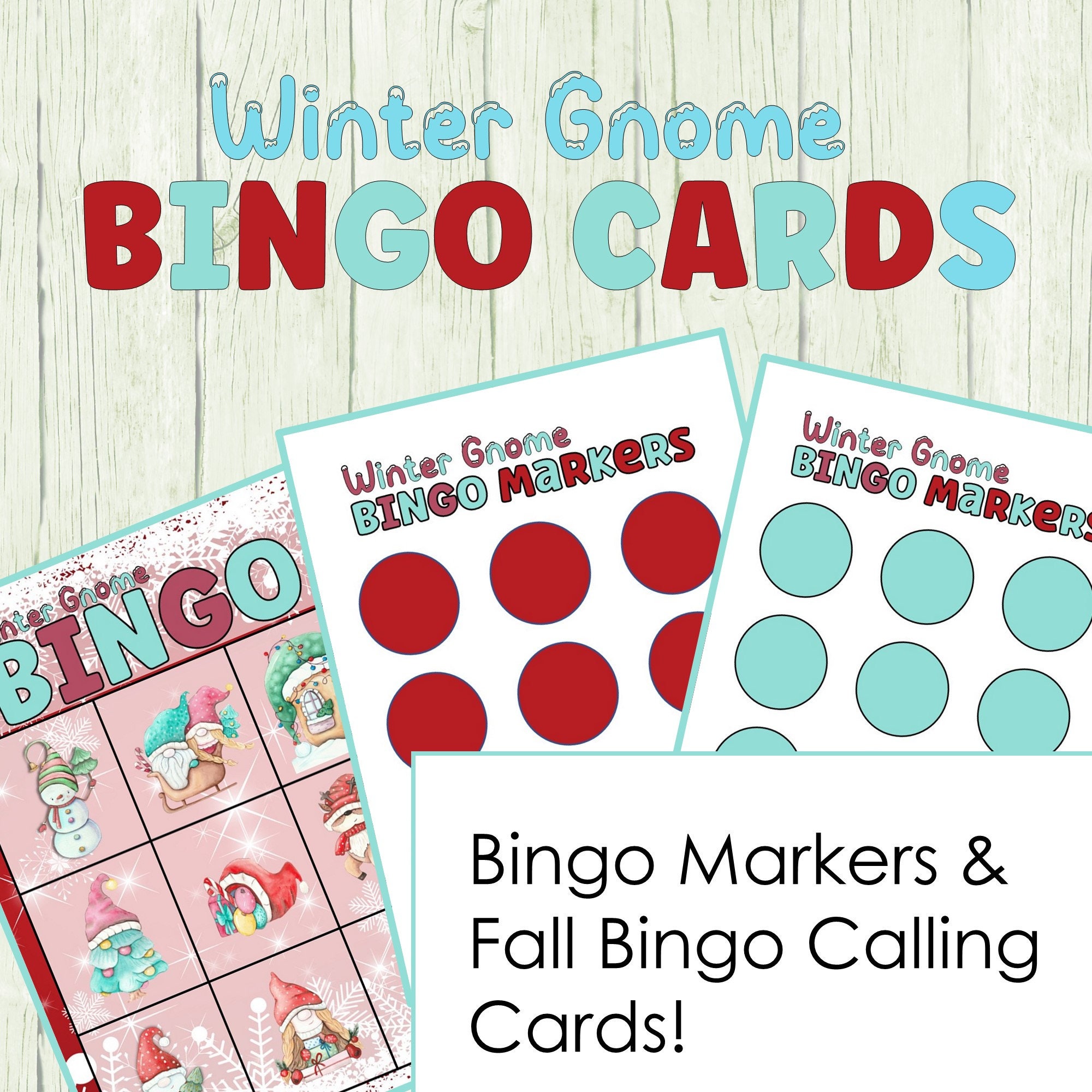 Winter Gnome Bingo Printable. Bingo Game for Kids, Christmas Bingo ...
