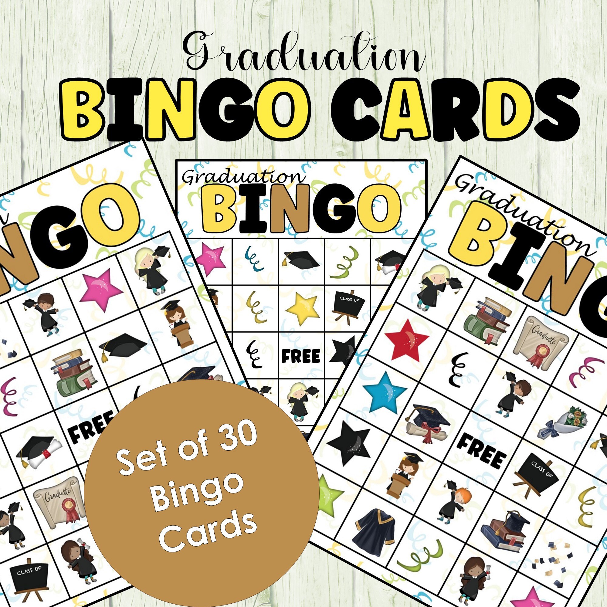 Graduation Bingo, Graduation Printable Bingo Cards, Graduation Game for ...