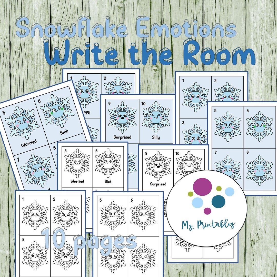 Snowflake Emotions Write the Room, Learning Emotions Activity, Indoor ...