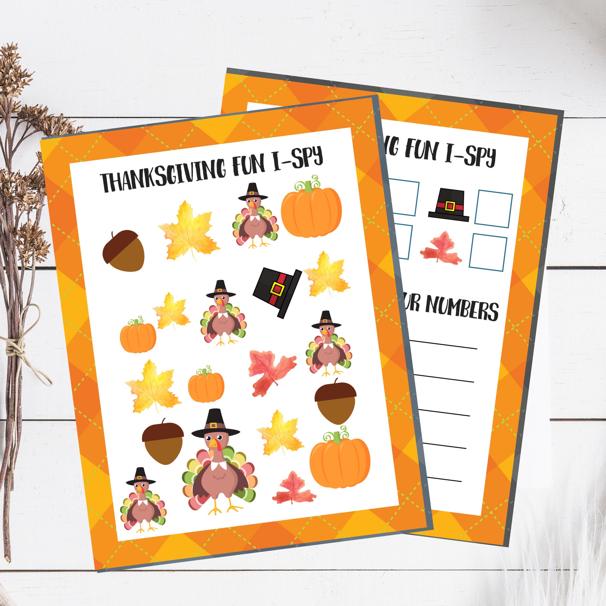 Thanksgiving I Spy Game, Kids Printable, Thanksgiving Look and Find ...