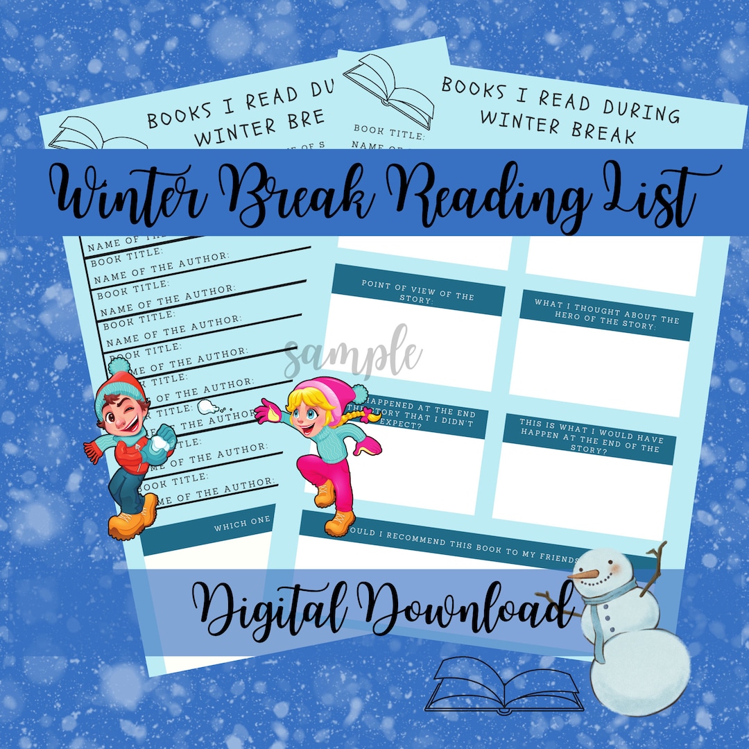 Winter Break Reading List Printable, Printable Reading List for Kids ...