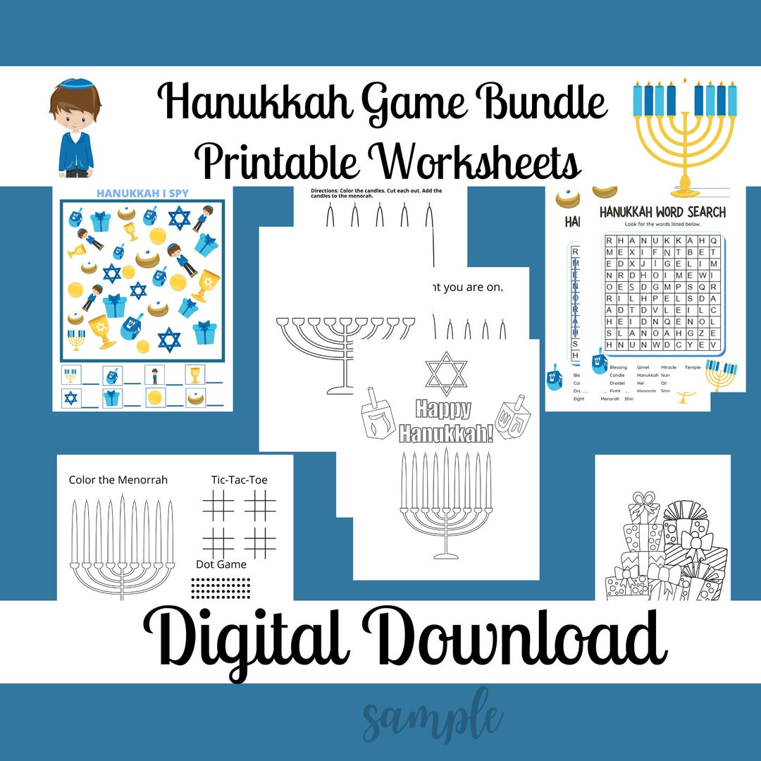 Hanukkah Game Bundle Printable, Hanukkah Word Search, Hanukkah I Spy ...