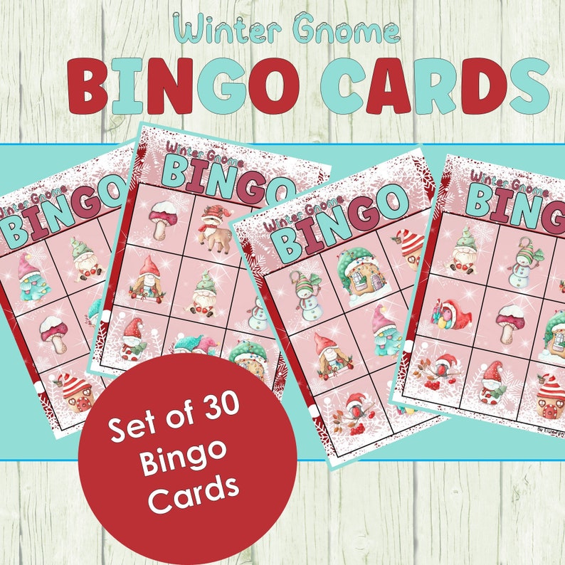 Winter Gnome Bingo Printable. Bingo Game for Kids, Christmas Bingo ...
