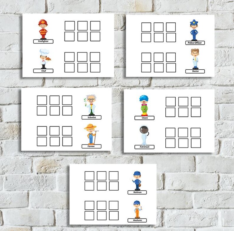 Community Helpers Preschool Sorting Mats. Professions Printable ...