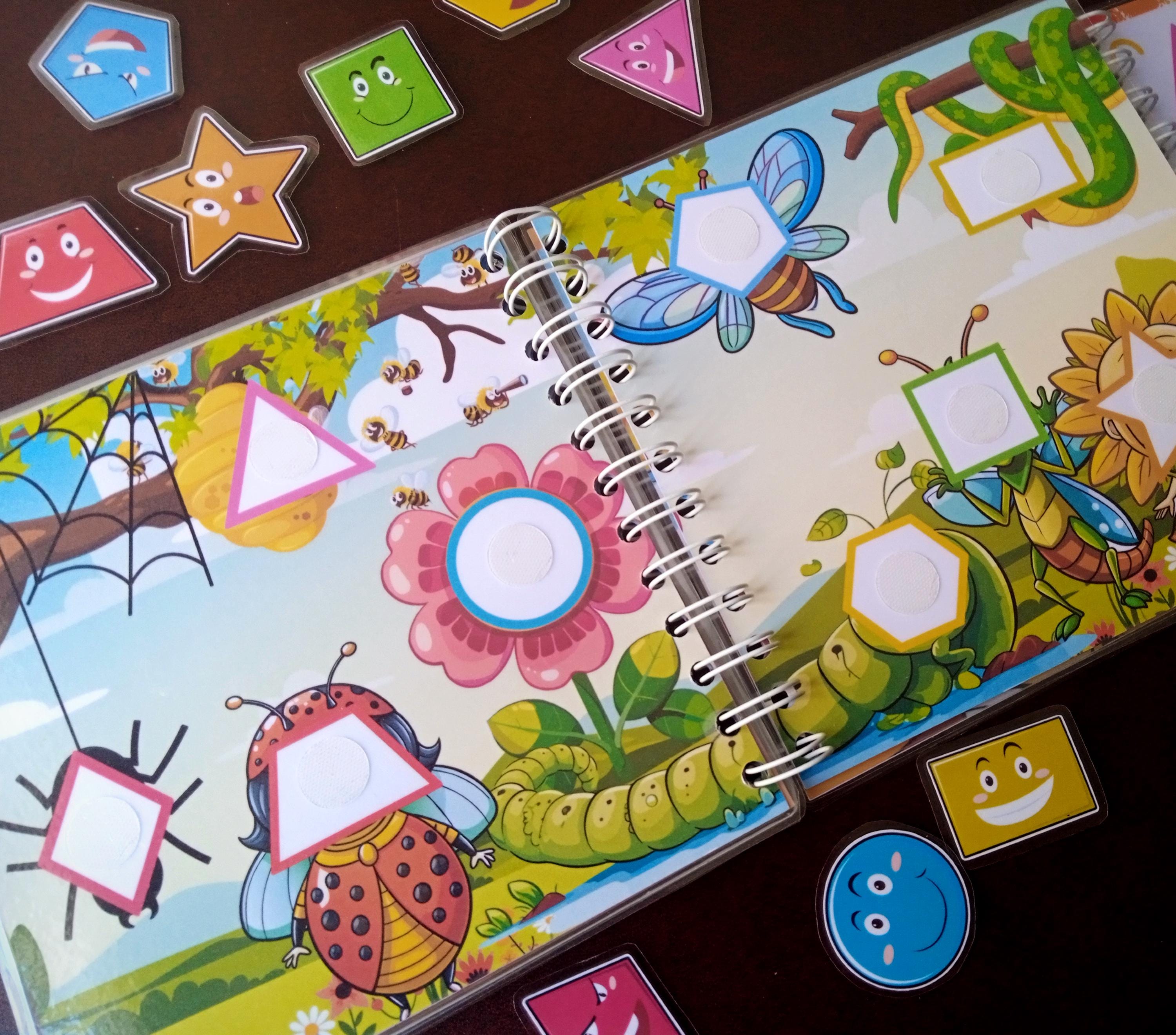 Shape Matching Printable Busy Book, Activity for Toddlers, Geometric ...