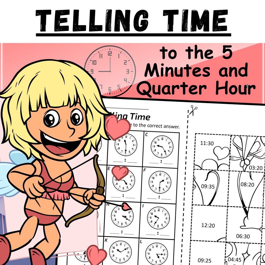 Valentine's Day Puzzles: Telling Time to the Nearest 5 Minutes ...