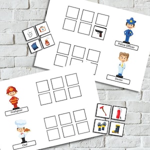 Community Helpers Preschool Sorting Mats. Professions Printable ...