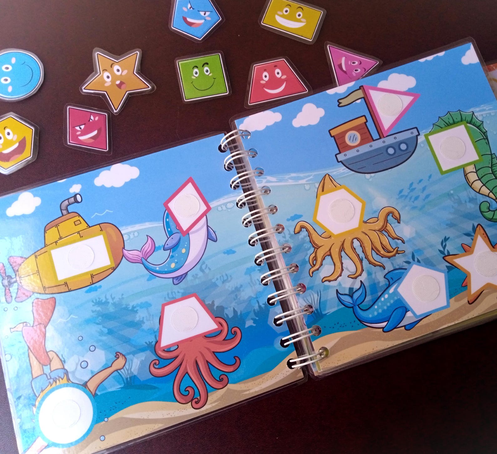 Shape Matching Printable Busy Book, Activity for Toddlers, Geometric ...