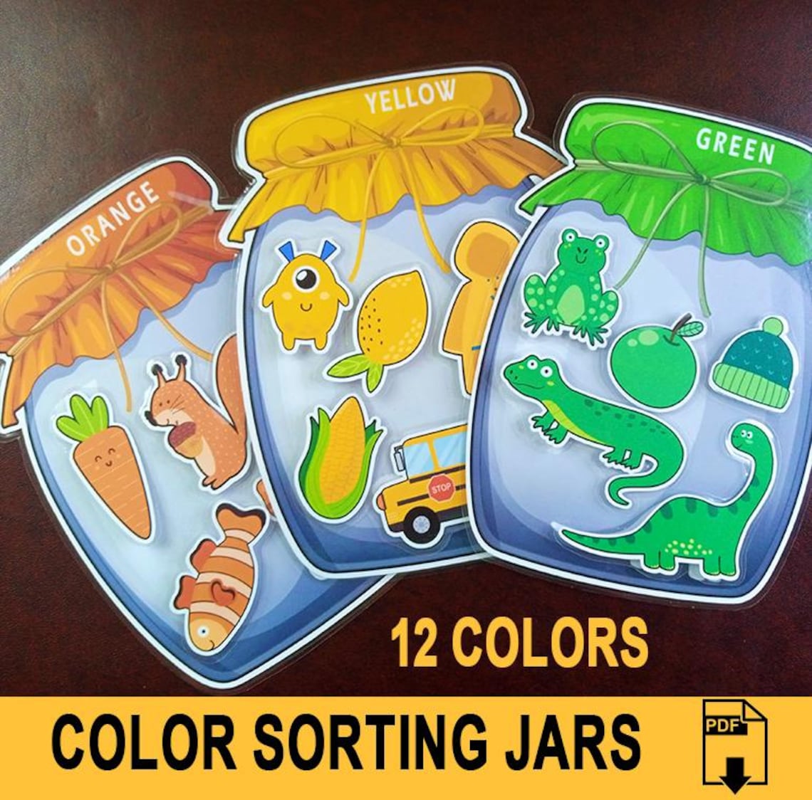 Color Sorting Activities, Montessori Printables, Color Matching in Jars ...